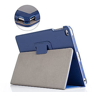 RUBAN Case for iPad 9.7 Inch 2018/2017/iPad Air 2/iPad Air 1 - [Corner Protection] - [Scratch-Resistant] Premium PU Leather Folio Smart Stand Cover w/Auto Sleep/Wake, Navy Blue