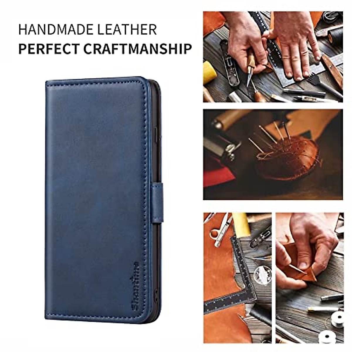 MILEGAO Case for Samsung Galaxy S9 Plus, Magnetic PU Leather Wallet-Style Business Phone Case,Fashion Flip Case with Card Slot and Kickstand for Samsung Galaxy S9 Plus 6.2 inches-Blue