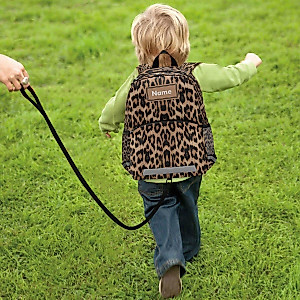 Custom Kid's Name Cute Toddler Backpack Personalized Cheeteh Leopard Print Mini Bag for Baby Girl Boy Age 3-7