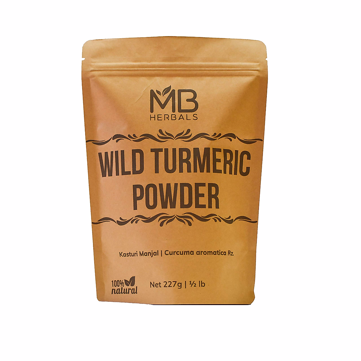MB Herbals Wild Turmeric Powder 8 oz / 0.5 LB | Organic-Cultivated Kasturi Manjal| Amba Haldi | Kasturi Turmeric | No Preservatives | Chemical Free | For Face Packs & Face Mask