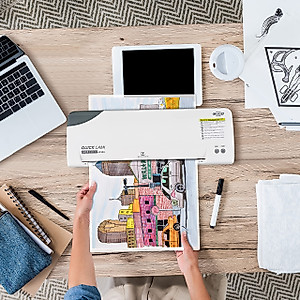 SINCHI 40-Second Warm-up, 3-5 mil, 13-inch Laminator & 3 Mil 200 Pack & 5 Mil 100 Pack Laminating Sheets