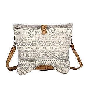 Myra Bag Imbicrate Upcycled Canvas & Cowhide Leather Small Crossbody Bag S-1262