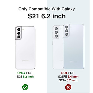 SURITCH for Samsung Galaxy S21 Case 6.2 Inch (Only), (2 Front Frames) Full-Body Heavy Duty Rugged Shockproof Phone Cover with Built-in Screen Protector, Dark Purple