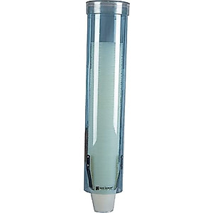 San Jamar Plastic Pull-Type Water Cup Dispenser, 16 Inches, Blue, (Pack of 24)