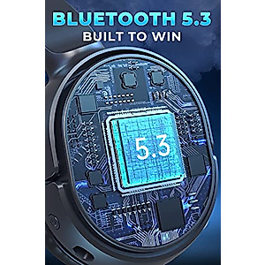 Gvyugke 2.4GHz Wireless Gaming Headset for PS4, PS5, PC, Nintendo Switch, Bluetooth 5.2 Gaming Headphones with Mic for Mobile Device, Noise Canceling, Bass Surround, 50mm Driver, 40H Battery