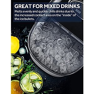 Ice Maker Countertop Machine with Self-Cleaning Function，26LBS in 24 Hours, 9 Bullet Cubes Ready in 6 Mins, Compact Ice Cube Maker with Ice Scoop & Basket for Home Kitchen Office Bar (Black)