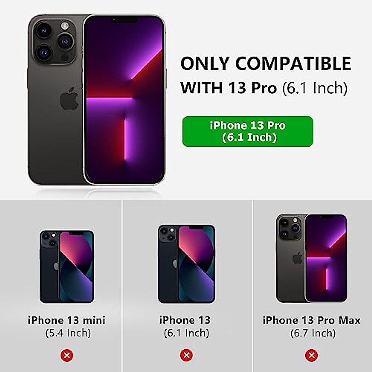 JOYSIDEA iPhone 13 Pro Wallet Case, Luxury Leather Phone Case with Card Holder, iPhone 13Pro Phone Case with Magnetic, Stand, Shockproof Cover for iPhone 13 Pro 6.1 inch, Black