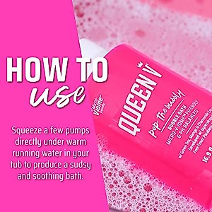 Queen V Pop the Bubbly Bubblebath pH Balanced, Enriched with Green Tea, Mango and chamomile extracts, For Use on External Intimate Area