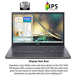 Acer Aspire 5 A515-57G-735F Slim Laptop | 15.6" Full HD IPS | Intel Core i7-1260P | NVIDIA GeForce RTX 2050 | 16GB DDR4 | 512GB SSD | Wi-Fi 6 | Thunderbolt 4 | Fingerprint Reader | Backlit KB | Win 11