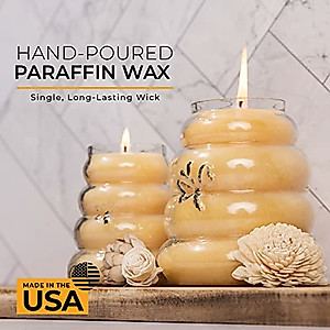 A Cheerful Giver Spring Candles Honey Butter Beehive Jar Candle - 30 Ounces with 150 Hours Burn Time - Gifts for Women