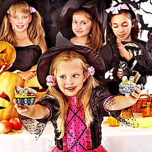 600 Pieces Halloween Cupcake Liners Halloween Pumpkin Colorful Donuts Baking Cups Disposable Paper Cupcake Wrappers Muffin Case Trays Baking Wraps for Halloween Birthday Party (Delicate Style)