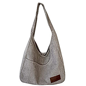 Corduroy Canvas Tote Bag large Shoulder Bag Hobo Tote Bag Handbag Retro Casual Clutch Cute Large Purse