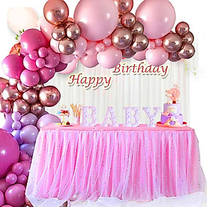 Hot Pink Balloon Arch kit Rose Gold Metallic Balloon Garland Latex Balloons Arch for Bridal Shower Mother's Day Baby Shower Wedding Birthday holiday Party Decorations Supplies for Girls and Women
