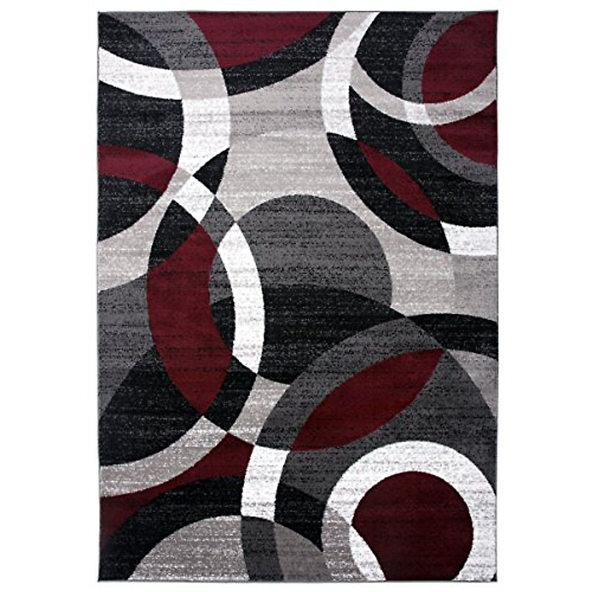 Rugshop Contemporary Abstract Circles Perfect for high Traffic Areas of Your Living Room,Bedroom,Home Office,Kitchen Easy Cleaning Area Rug 5'3" x 7'3" Red