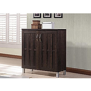Baxton Studio Wholesale Interiors Excel Sideboard Storage Cabinet, Dark Brown
