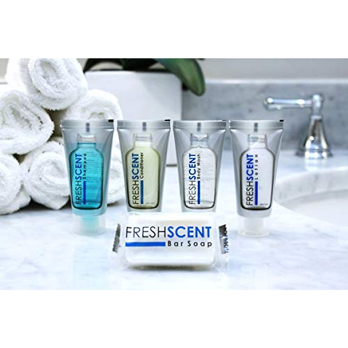 Freshscent Lotion 1oz (100 Pack) Hotel Travel Size, Bulk Amenities and Toiletries for Hospitality