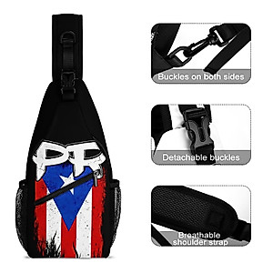 Sling Bag for Men - Puerto Rico Pr Flag Chest Bag Crossbody Backpack for Women Sports Travel Hiking Daypack