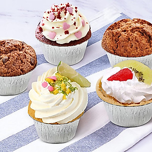 Baking Cups Cupcake Liner, 150 Pack Aluminum Foil Cupcake Pan 4 Ounce Muffin Liners Pudding Liners Holders (150)