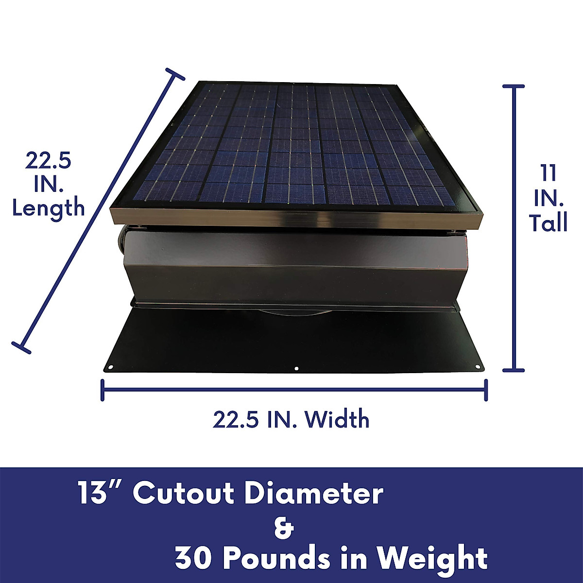 Remington Solar 40 Watt/ 38V Roof Mount Solar Attic Fan with 110V smart adapter