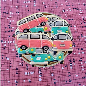 VINTAGE VAN COOKIE CUTTERS Small Bus Vehicle Rear Back Automobile Front and Van Side View Cookie Cutters (3 Pack)