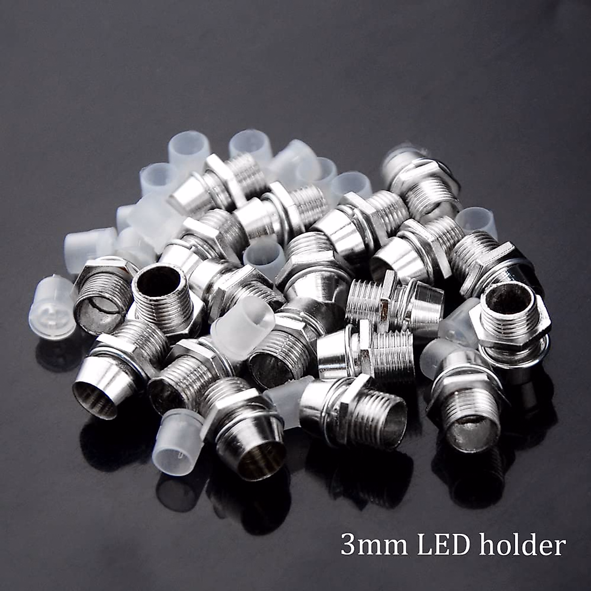 XINGYHENG 70Pcs 12V DC 5mm Pre Wired Light Emitting Diodes 7.1Inch Mixed Color(7 Colors x 10pcs) + 20pcs 5mm Lamp Holder+10 PCS 9V Battery Clip Connector