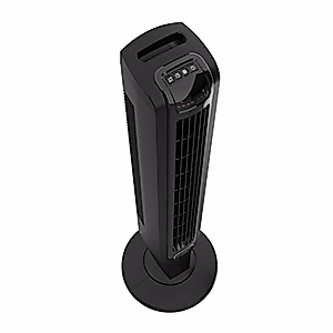 Lasko Oscillating Tower Fan, Remote Control, Timer, Dark Mode, 4 Speeds, for Bedroom, Living Room, and Office, 36”, Black, T36511, Large