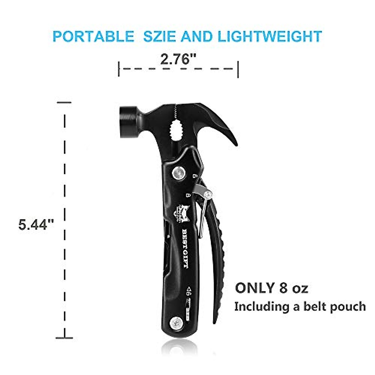 Dad Gifts Who Wants Nothing Fathers Day, Gifts for Dad from Son Daughter, Cool Gadgets, Unique Birthday Gift Ideas for Men Father, 12 in 1 Mini Hammer Multitool