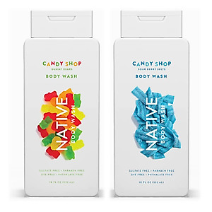 Native Candy Shop Limited Edition Body Wash Set | Sulfate Free, Paraben Free, & Dye Free, 18 oz each, Pack of 2 (Gummy Bears/Sour Berry Belts)