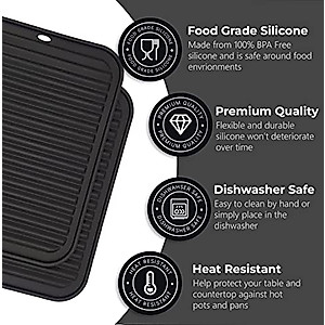 Silicone Trivets for Hot Pots and Pans (4 Pack) - Multipurpose Silicone Trivets for Hot Dishes and Hot Pot Holders (9 x 12 inch) - Silicone Heat Resistant Mats for Kitchen by Linda's Essentials