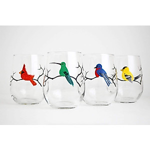 Cardinal Stemless Wine Glassware - Set of 2 Christmas Glasses