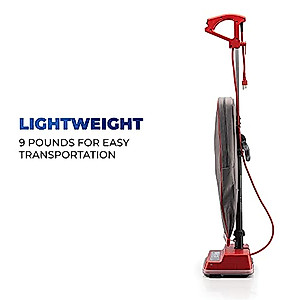 Oreck Commercial Upright Bagged Vacuum Cleaner, Lightweight, 40ft Power Cord, U2000R1, Grey/Red
