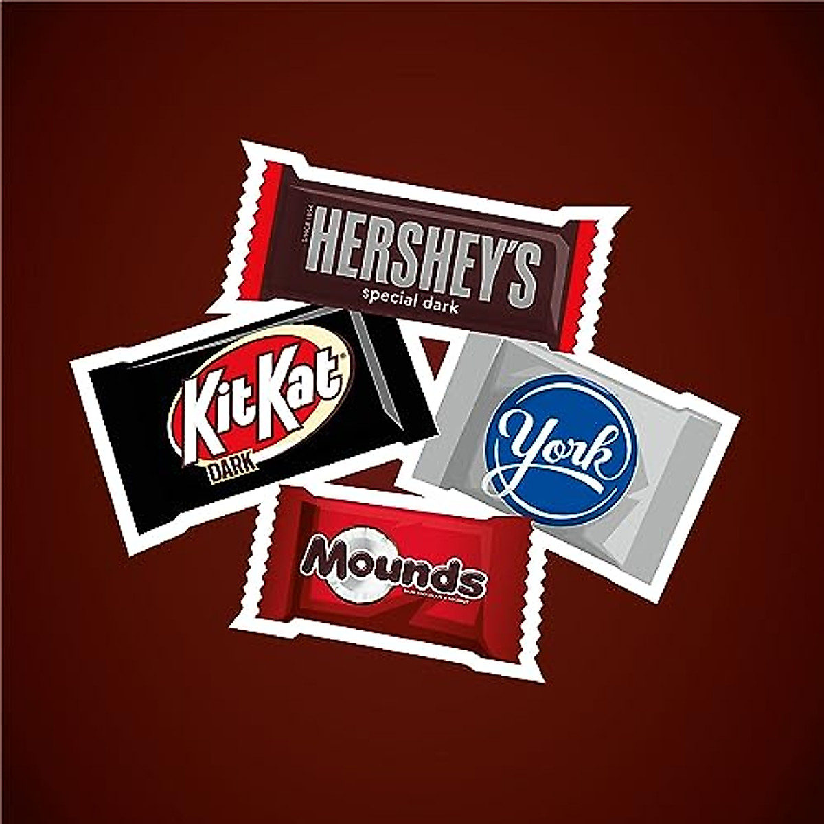 Hershey Assorted Dark Chocolate Flavored Snack Size, Candy Party Pack, 32.89 oz