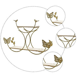 DOITOOL Floating Shelves Wall Mounted Wall Shelf Metal Storage Rack Holders Butterfly Style for Home Living Room Bedroom Decoration
