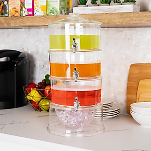 Mind Reader Drink Parties, Beverage Tower Dispenser Punch, Sangria, Ice Bucket, Acrylic, 9" L x9 W x20 H, 9"L x 9"W x 20"H, Clear