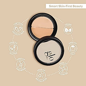 Glo Skin Beauty Under Eye Concealer Makeup with Duo Shades for Custom Blending - Corrects & Conceals Dark Circles & Redness - Buildable Longwearing Coverage (Golden)