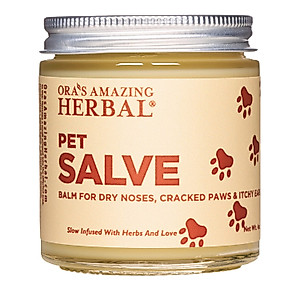 Pet Salve, Dog Paw Balm, Dry Noses Cracked Paws, Hot Spots, Itchy Ears, Lightly Scented with Lavender Essential Oil and Rosemary, Cruelty-Free, No Tea Tree Oil, Safe for Pets, Ora's Amazing Herbal 4oz