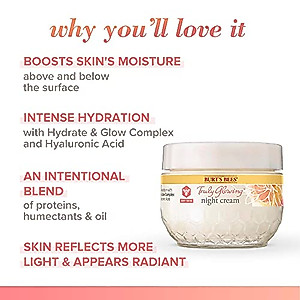 Burt's Bees Truly Glowing Moisture Bundle - Face Cleanser 6 Ounces and Night Face Cream 1.8 Ounces
