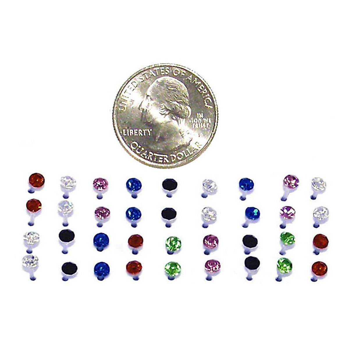 18 Pairs Multi Colors Clear Crystal Acrylic Nylon Plastic Posts Medical No Metal Sensitive Ears Hypoallergenic Stud Earrings