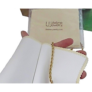 LIFETIME JEWELRY Polishing Cloth New and Improved Professional Cleaner for Gold or Rhodium Plated Jewelry Comes in Plastic Storage Pouch 5 x 6 Inches