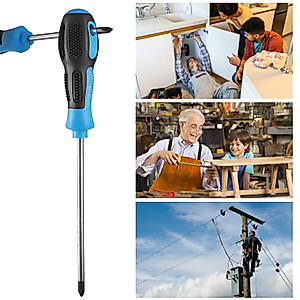 Magnetic long Screwdriver Set 10 PCS,5 Phillips and 5 Flat Head Precision Screwdriver,Professional Cushion Grip and Non-Slip for Repair Home Improvement Craft