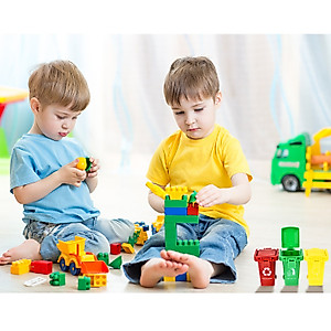 TecUnite Kids 6 Pieces Mini Trash Cans, 7.9 Gallon Capacity, ABS Material, Red, Yellow, Green Colors