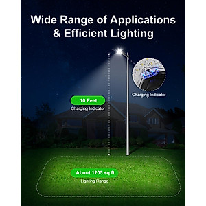F-TECK Bright Solar Powered Street Lights Outdoor Motion Sensor Flood LED with Waterproof for Outside Backyard, Driveway, Parking Lot, Garage, Barn, Security Area Lighting with Remote Control Switch