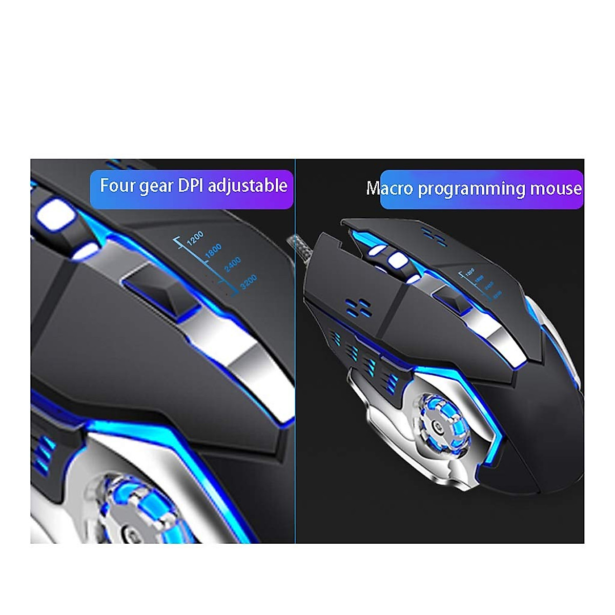 ARCH Wired Gaming Keyboard with Detachable Wrist Rest 108 Keys Mechanical Keyboard and Mouse Combo for Windows, iOS, Android, Computer Desktop PC Laptop (Color : C, Size : Black Shaft)