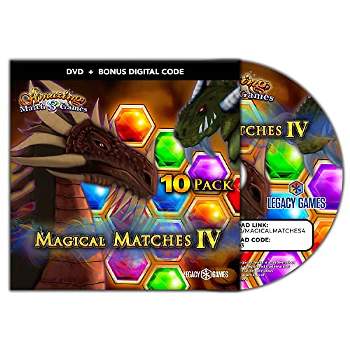 Match-3 Games for PC: Magical Matches Vol. 4, 10 Game DVD Pack + Digital Download Codes (PC)