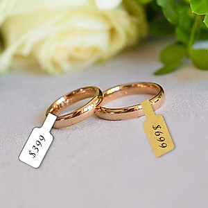 Yeachlaing Kraft Jewelry Price Labels,Any Pen Will not be Smeared,No Glue in The Middle Folding Part,Suitable for Jewelry handicrafts,etc.(600 PCS,1 Bag)