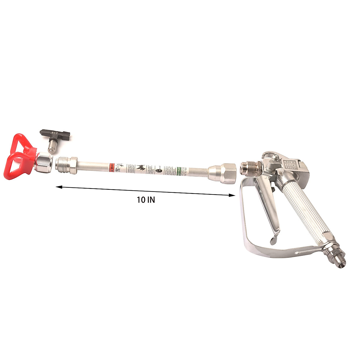 SZWENXIN Airless Paint Spray Gun 3600PSI 517 Tip with 10 inches Extension Rod for All Airless Paint Sprayer