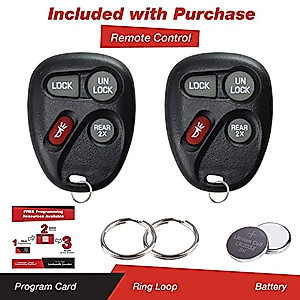 KeylessOption Keyless Entry Remote Control Car Key Fob for Chevy GMC 16245100-29 (Pack of 2)