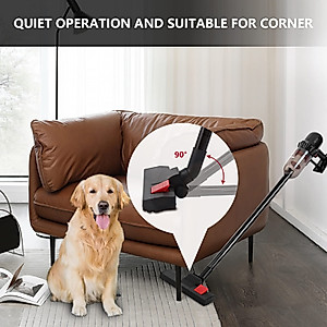 EFSHREE Vacuum Cleaner, 17KPa Powerful Suction with 600W Motor, 4 in 1 Lightweight Handheld Corded Stick Vacuum for Pet Hair Hard Floor and Carpet