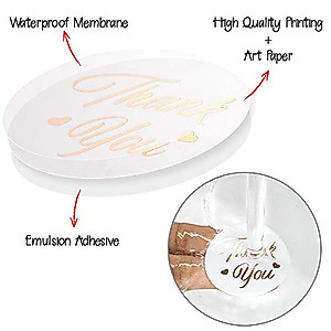 lollipro Thank You Stickers for Business 4 Design Round Roll 1.5 Inch, Gilding Bronze Gold Stickers Water Resistant Packaging Labels, 500 Pcs in Box-Packed