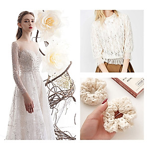 Lace Fabric for Dressmaking for Floral Bridal Wedding Dress Flower Fabric Table Cloth DIY Crafts Clothing Curtains 150 Cm Wide Sold by The Meter(Color:Royal Blue)